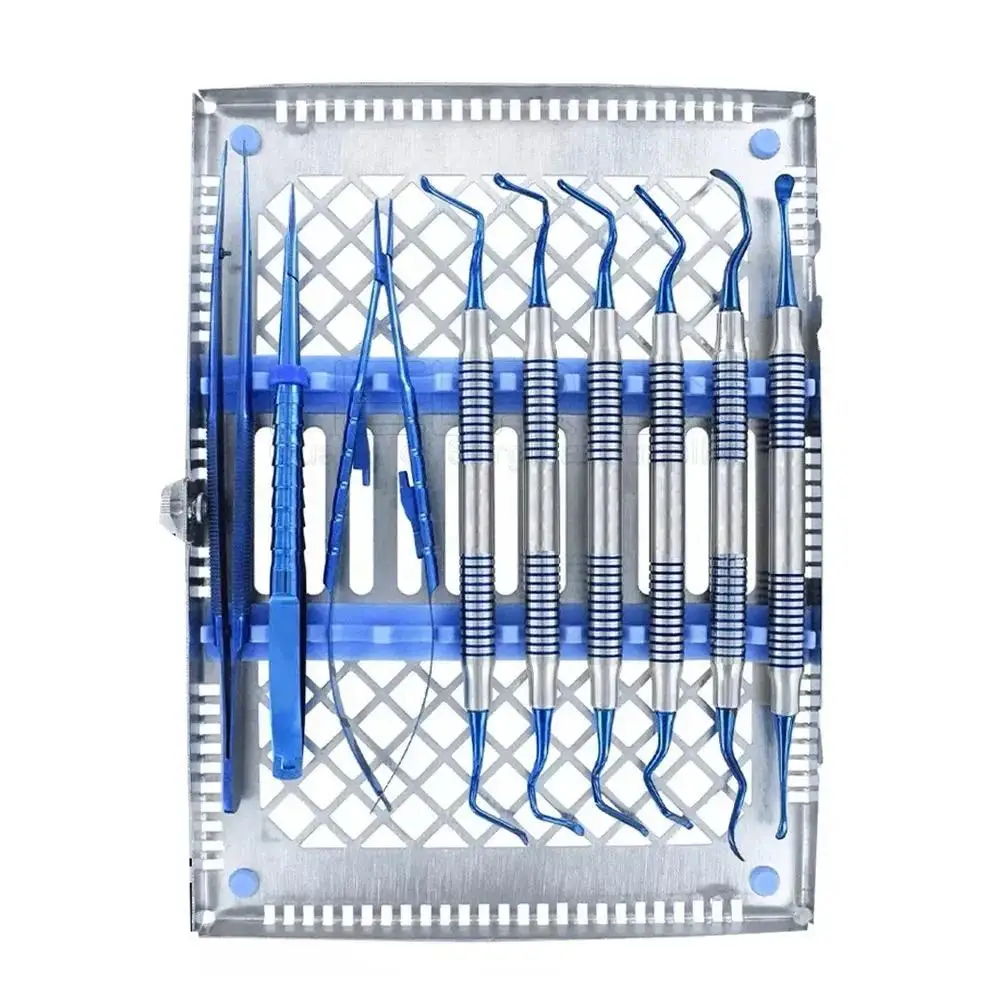 Basic Micro Oral Surgery Kit Periodontal Surgery Set Titanium Blue ...