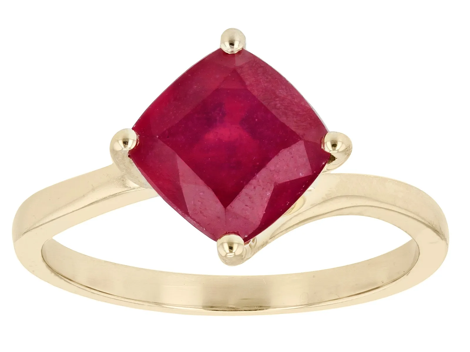 Radiant Romance: The Red Mahaleo Ruby 10k Yellow Gold Solitaire Ring ...