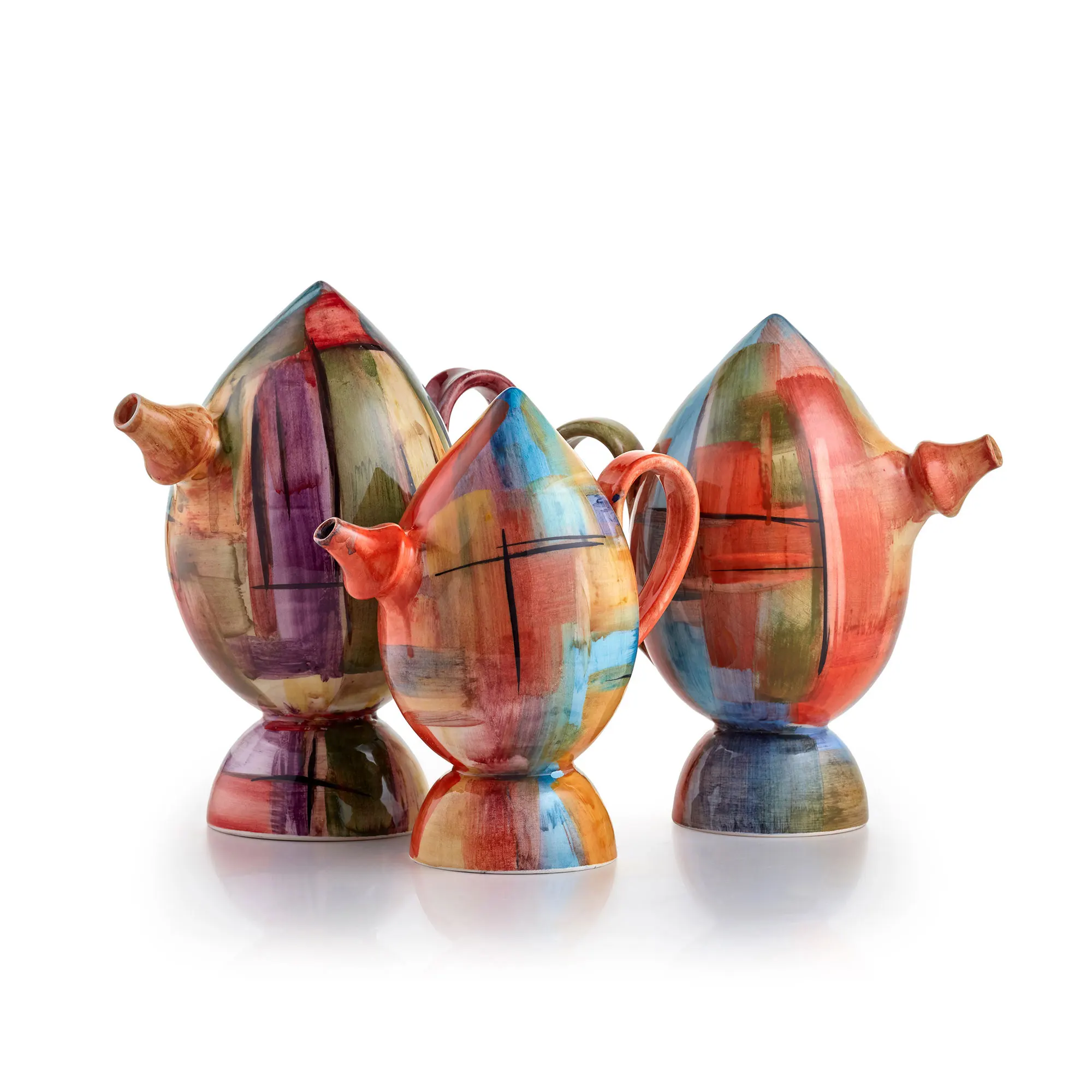 Fine Italian Pottery Bummulo Innovative & Fun Pitchers Abstract Design ...