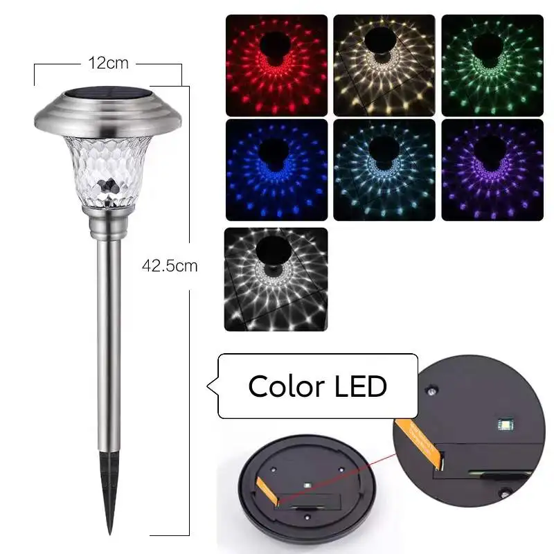 Decorative Waterproof Backyard Stainless Steel Glass Led Metal Solar ...