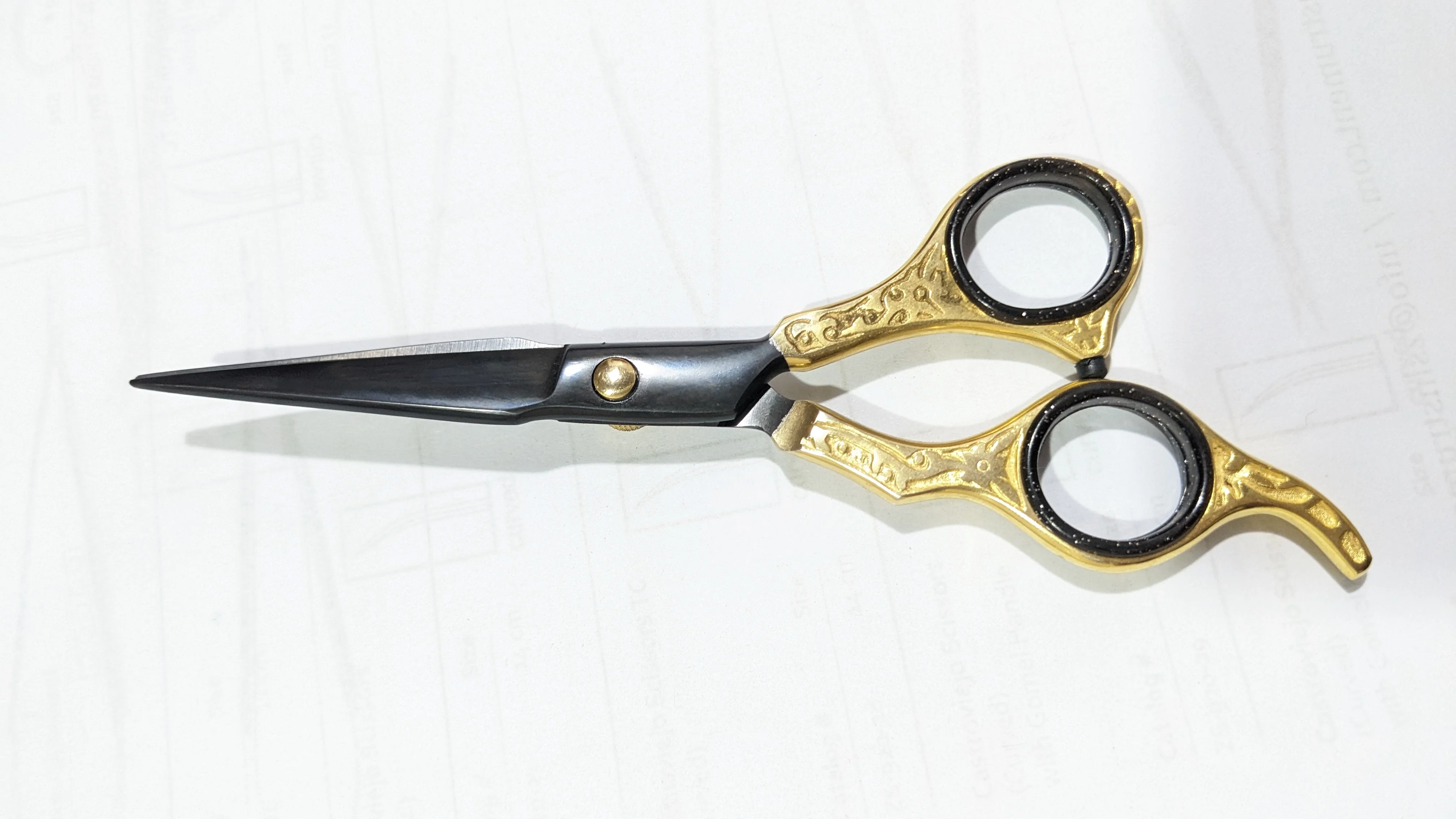 Stylish Premium Black And Gold Barber Hair Scissors With Custom Logo ...