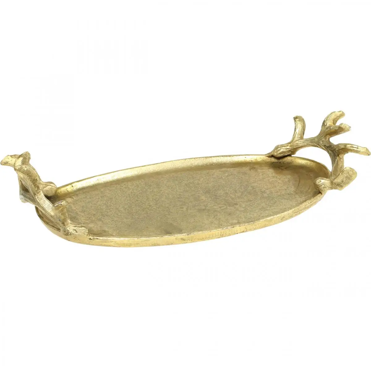 Aluminium Oval Decorative Tray With Antlers Handles A Perfect Stylish ...