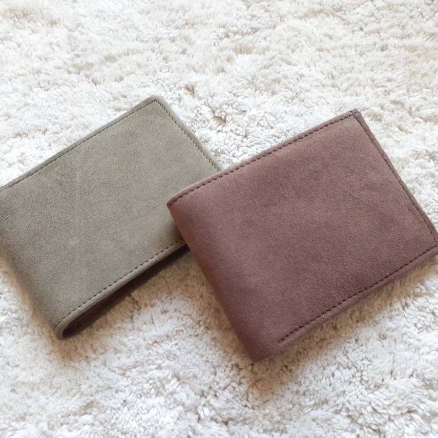 Exclusive Suede Leather Bifold Wallet Hand Stitched Men Leather Purse ...
