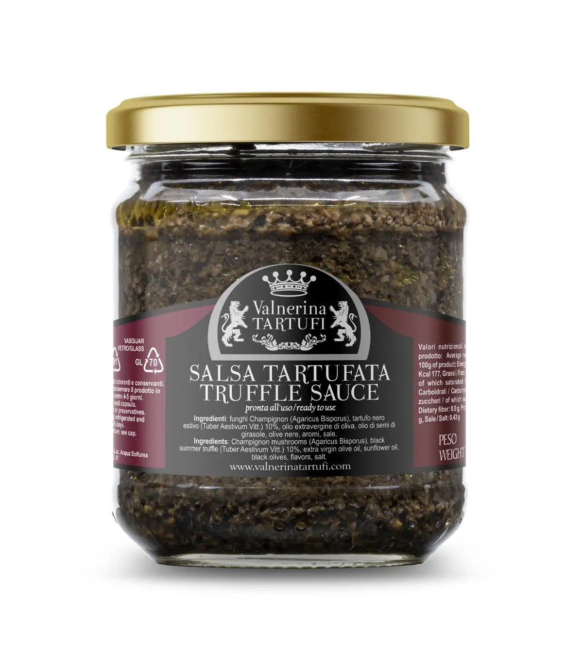 180g Summer Truffle Sauce 10% Tuber Aestivum Vitt Premium Italian ...