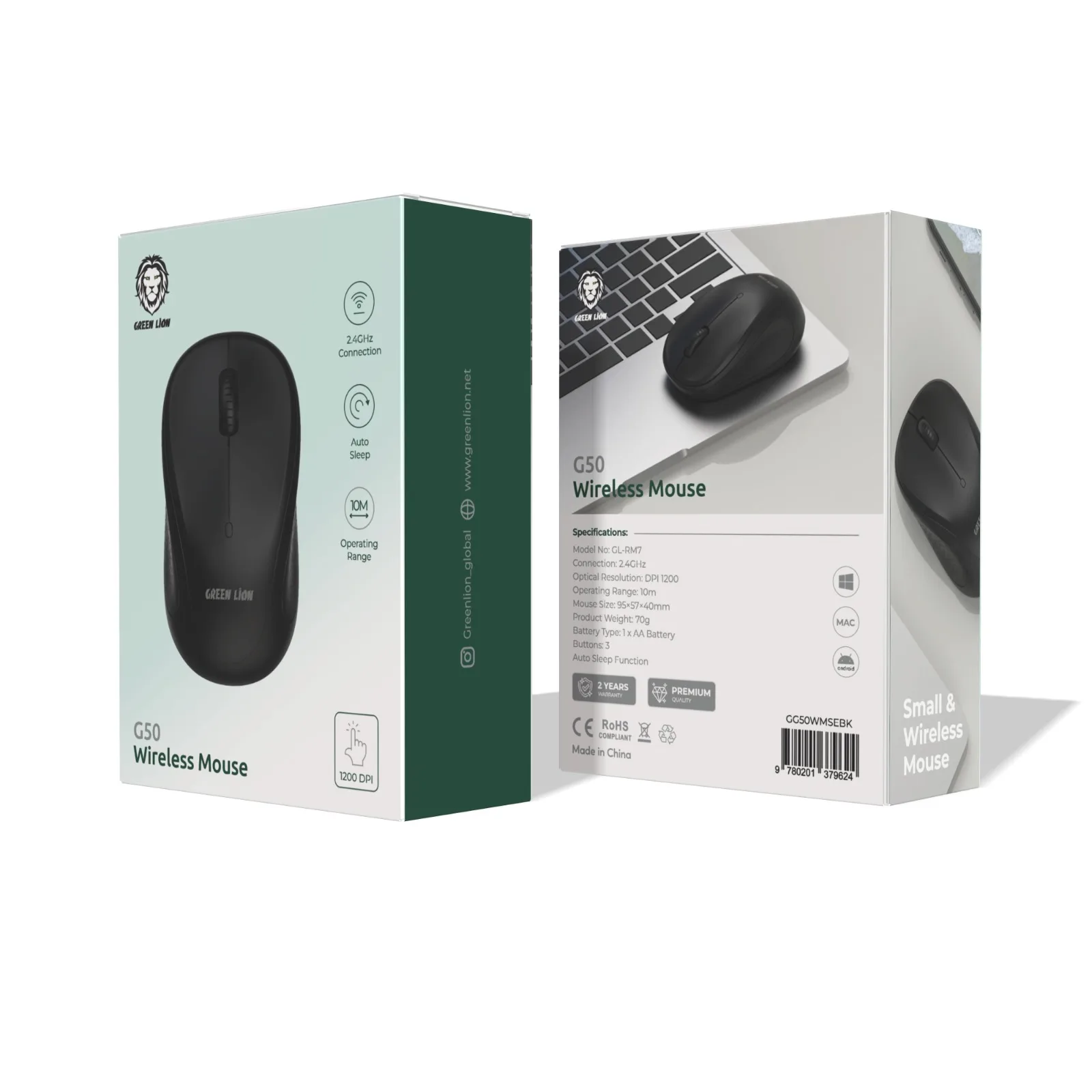 Green Lion G50 Wireless Mouse - 1200 DPI, 2.4ghz USB