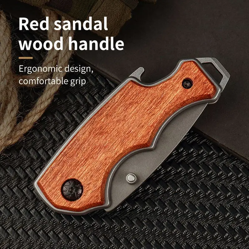 Wholesale Folding Wooden Handle Pocket Knife Outdoor Multi-function ...