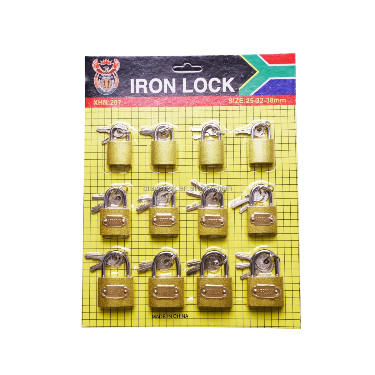12 Pcs Padlock Set - Durable Iron Locks in Various Sizes