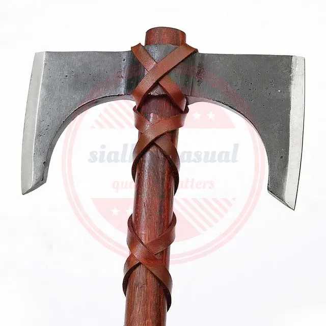 Professional Double Headed Multi-purpose Wooden Handle Damascus Steel ...