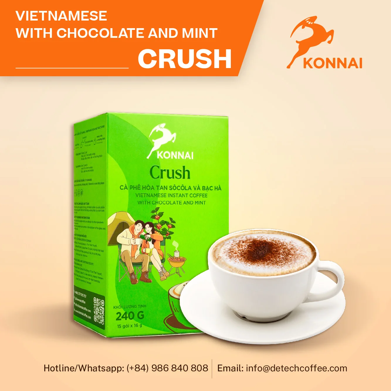 Konnai Coffee - Instant Arabica with Milk & Coconut Flavors