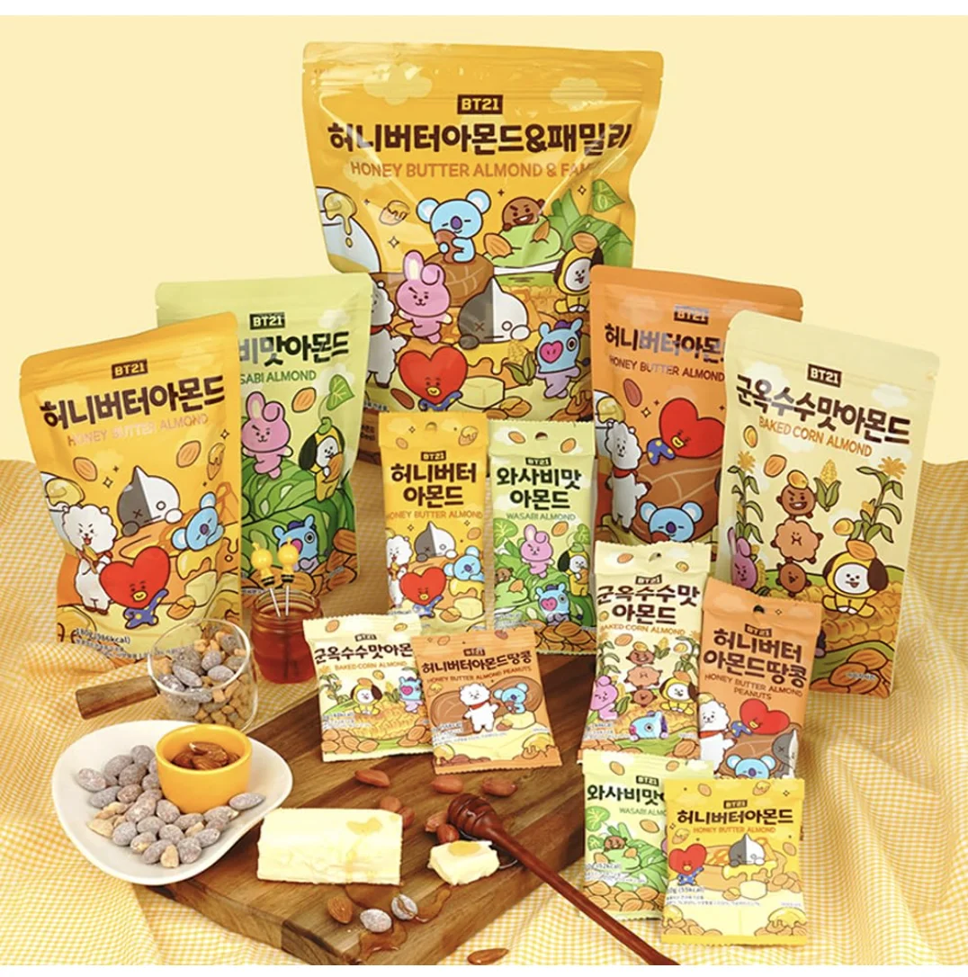 Bt21 Almonds Natural Raw Snack Nuts,Baked Corn 12pack Almond Flavor ...
