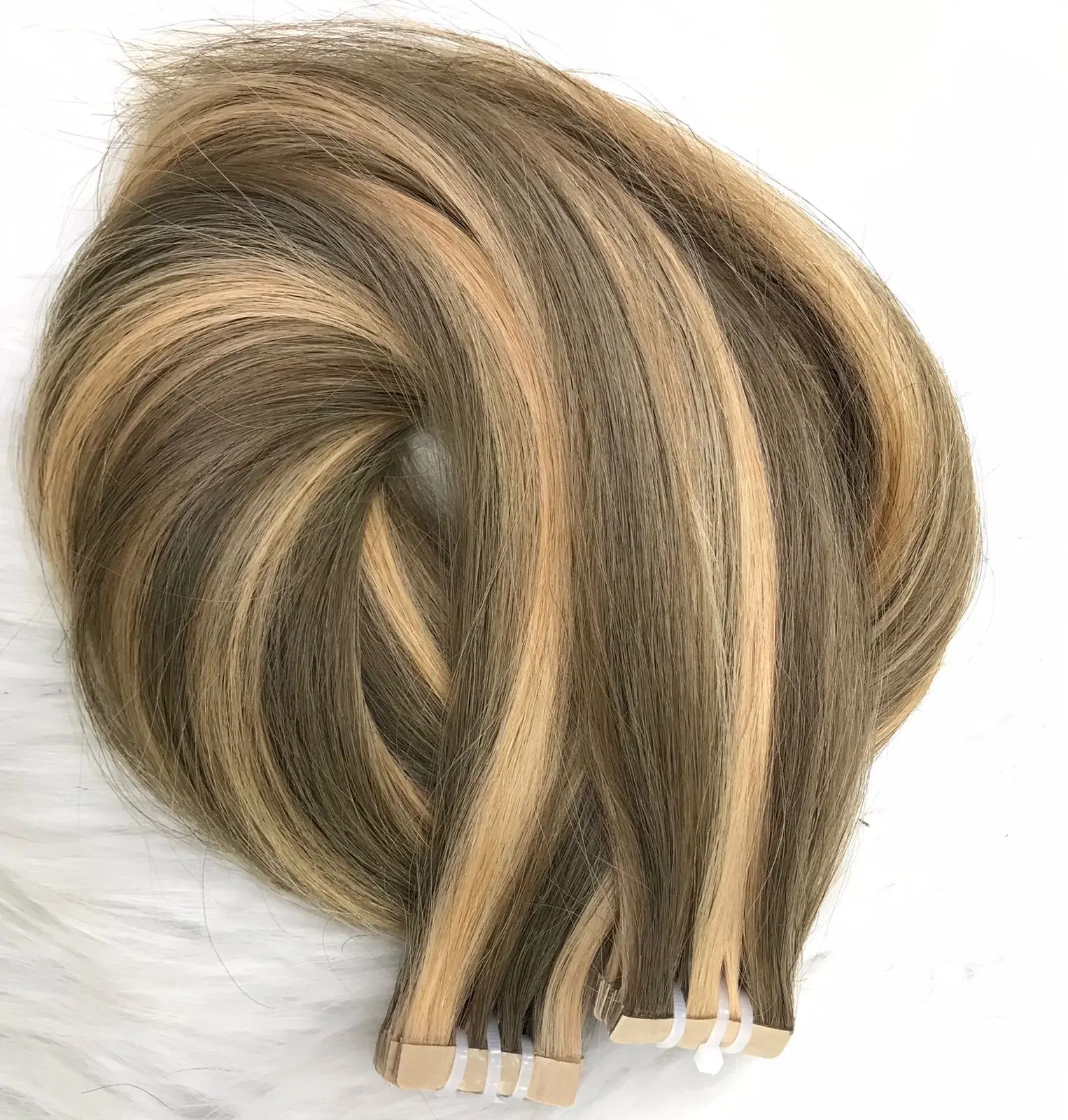 Piano Tape Ins Human Hair Extensions Raw Piano Hair Straight Bundles ...
