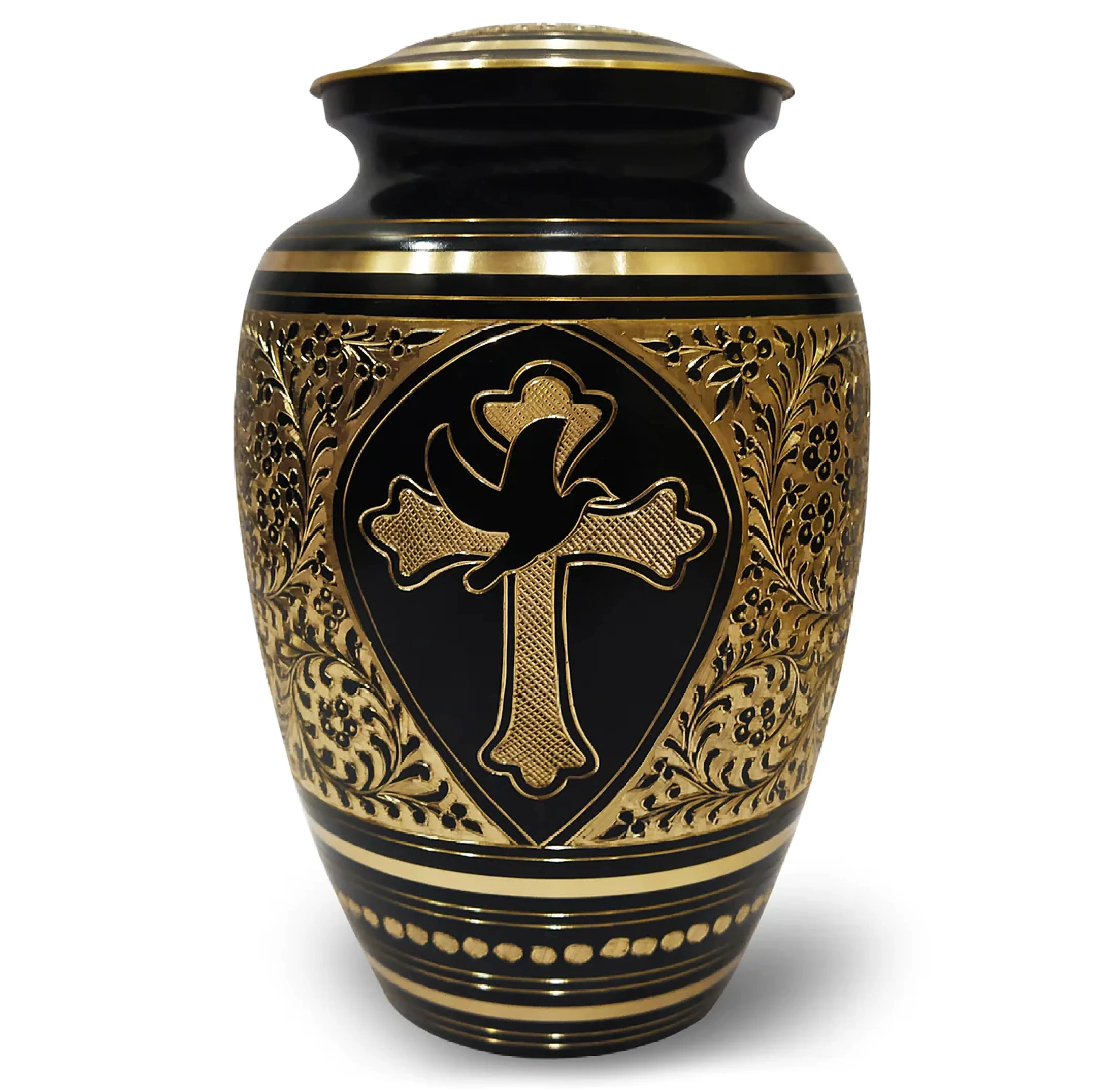 Adult Size Urn 10" Diamond Green Aluminum Cremation Urn - Hand Chiseled ...
