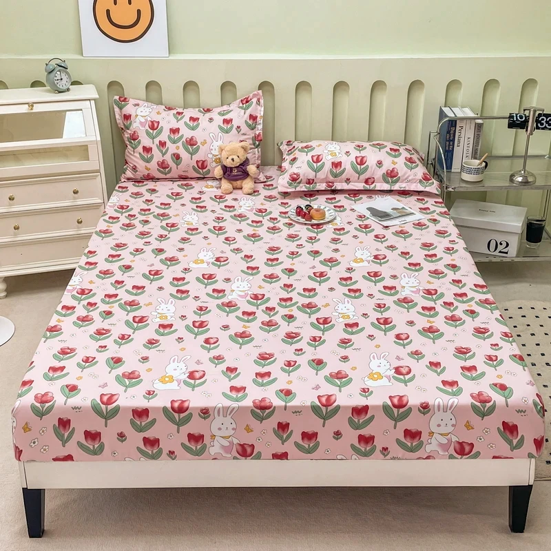 Fitted Sheet Queen Size Bedspread With Elastic High Quality Band Bed ...