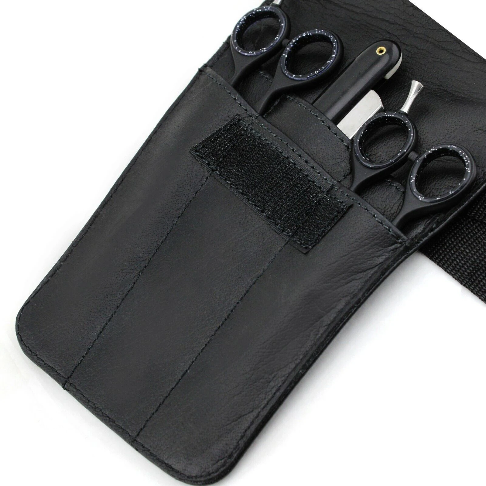 Genuine Leather Salon Shear Holster Pouch | Hairdressing Barber Hair Shears Razor Combs Tools ...