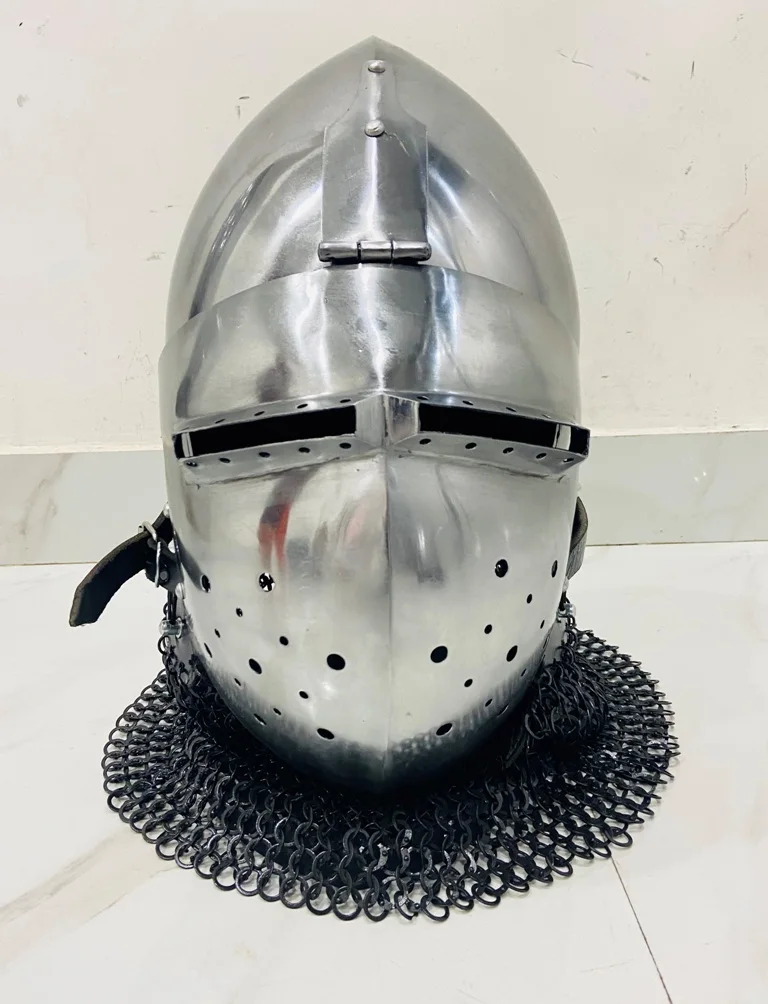 Medieval Armor 18 Gauge Steel Medieval Combat Pig Faced Bascinet Armor ...