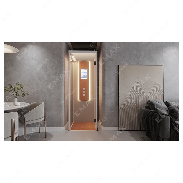 Emak Mini Elevator Hydraulic Drive 2 Stops- Up To 150kg & 0.15m/s Mini Home Lift 220volt Indoor ...