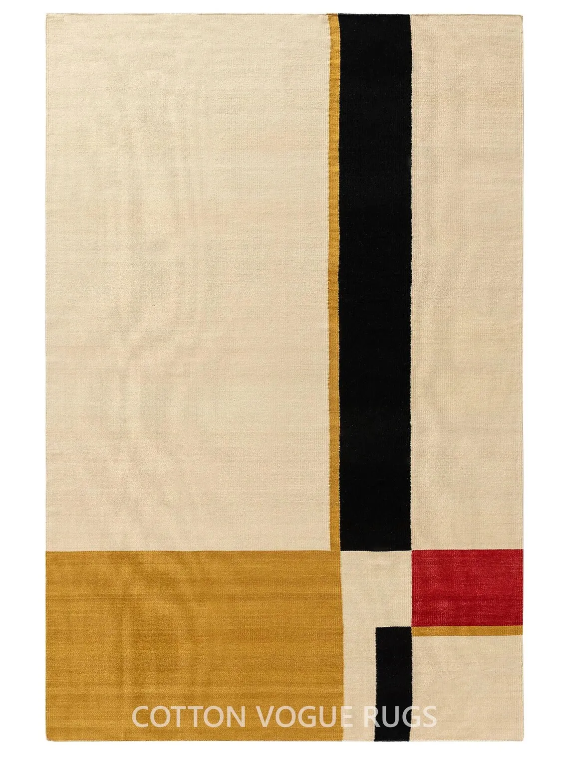 Modern Handwoven White Abstract Rug Wool Kilim Modern Rug for Living ...