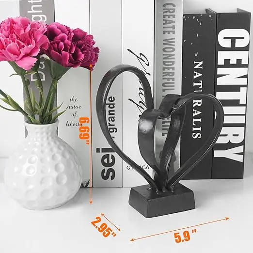 Table Top Heart Shape Sculpture On Base For Home Decor And Christmas ...