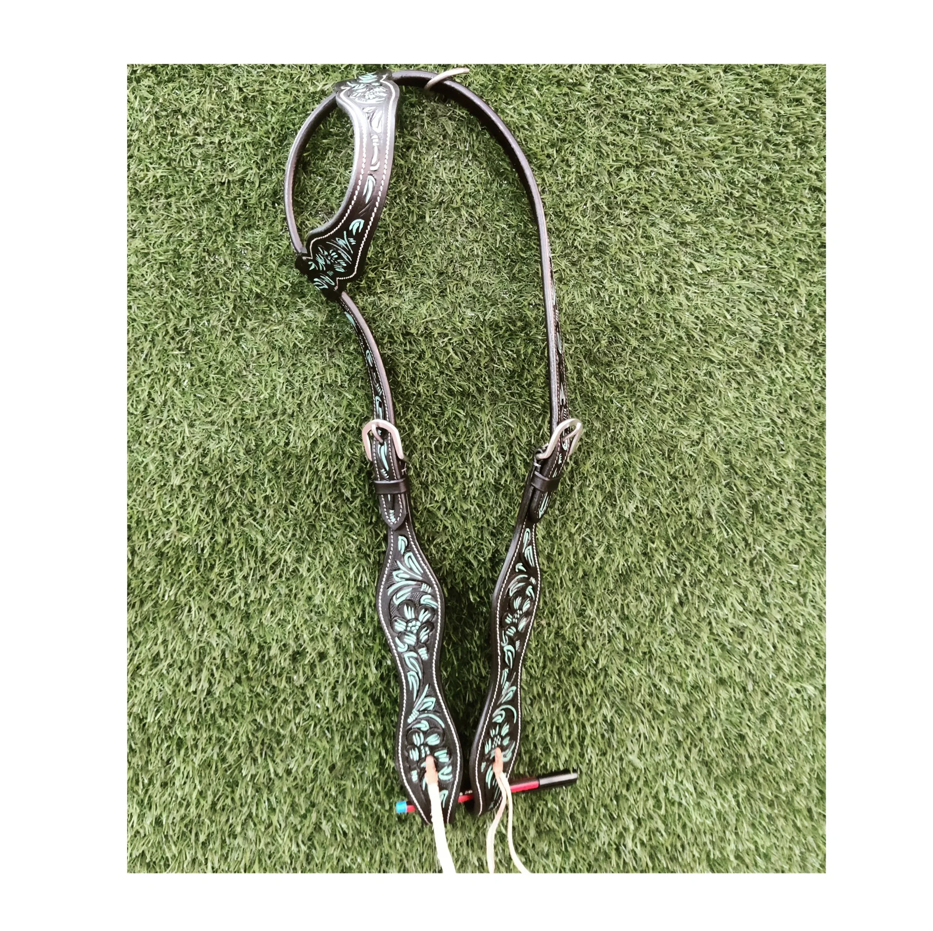 Custom Western Horse Headstall - Pure Leather & Conchos