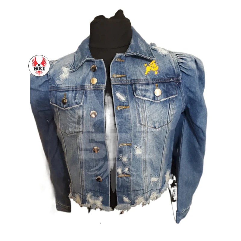 Sigma Gamma Rho Sorority Embroidery Women Denim Jeans Jacket