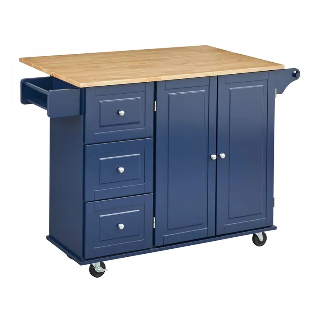 Kitchen Cart Solid Teak Wood Blue Finish Listu - Buy Home Furniture ...