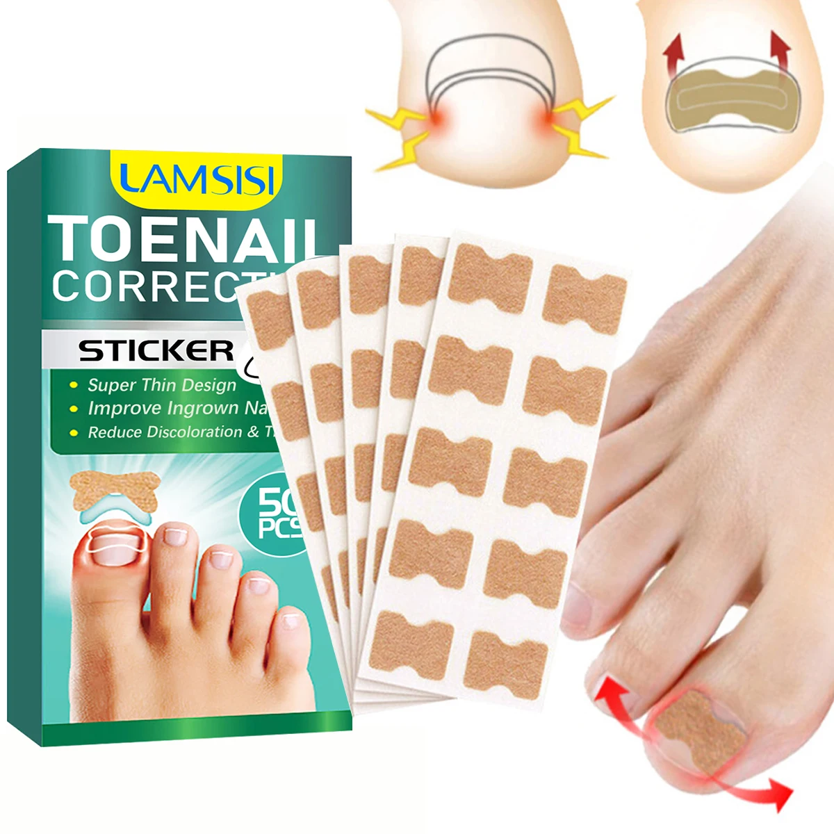 Private Logo Soft Breathable Sate Toenail Correction Care Toenail ...