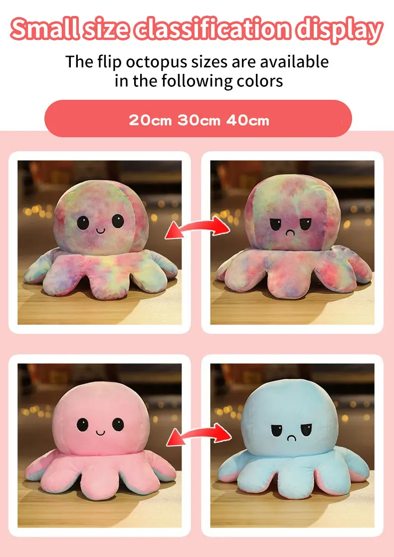 Soft Giant Octopus Plush Toy Flip Octopus Stuffed Animal Soft Toy ...