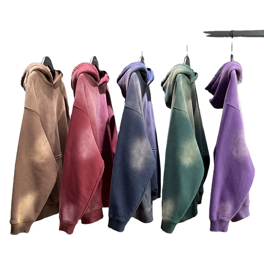 Wholesale Blank Heavyweight Distressed Oversized Sweatshirt Men Fleece ...