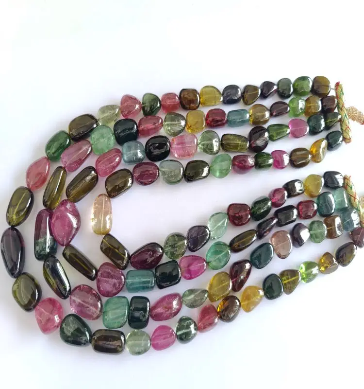 Far Size Multi Tourmaline Tumble Nuggets Necklace Jewelry Making Good ...