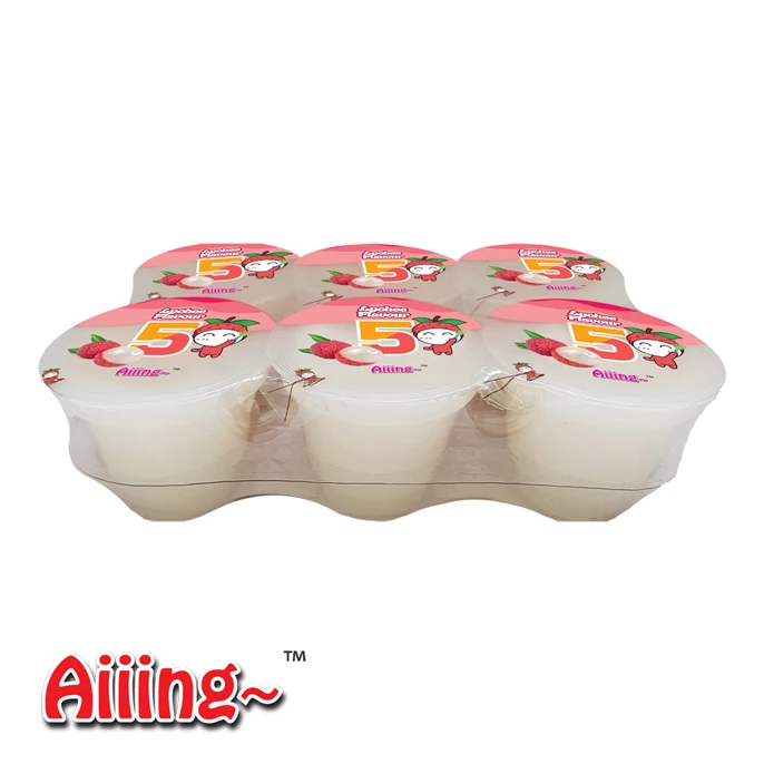 Aiiing Fruit Pudding Cups Aiiing Pudding Cups Lychee Flavour Pudding With Nata De Coco 110g X 6 ...