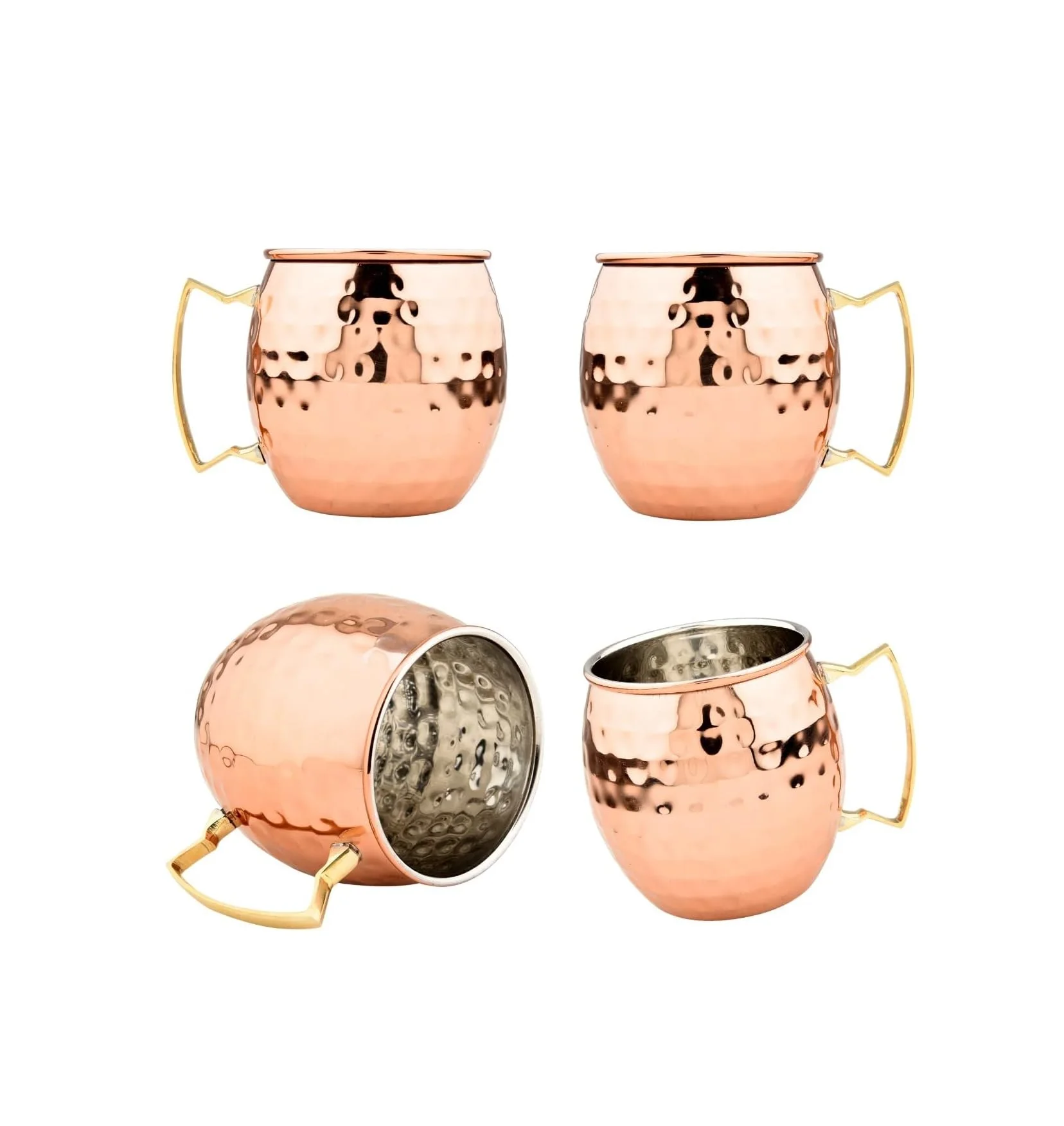 Moscow Mule Mugs | 3.7 X 4 Inches Large 18 Oz Set Of 4 Cups | Stainless ...