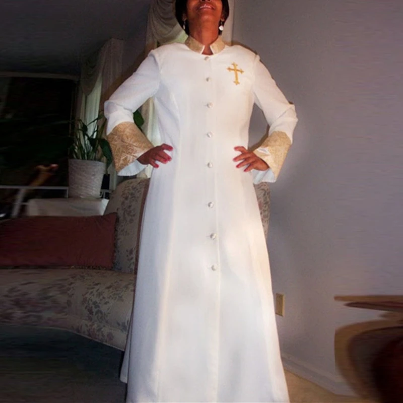 Vintage Women's Clergy Dress - O Neck Long Sleeve Church Outfit | Ideal ...
