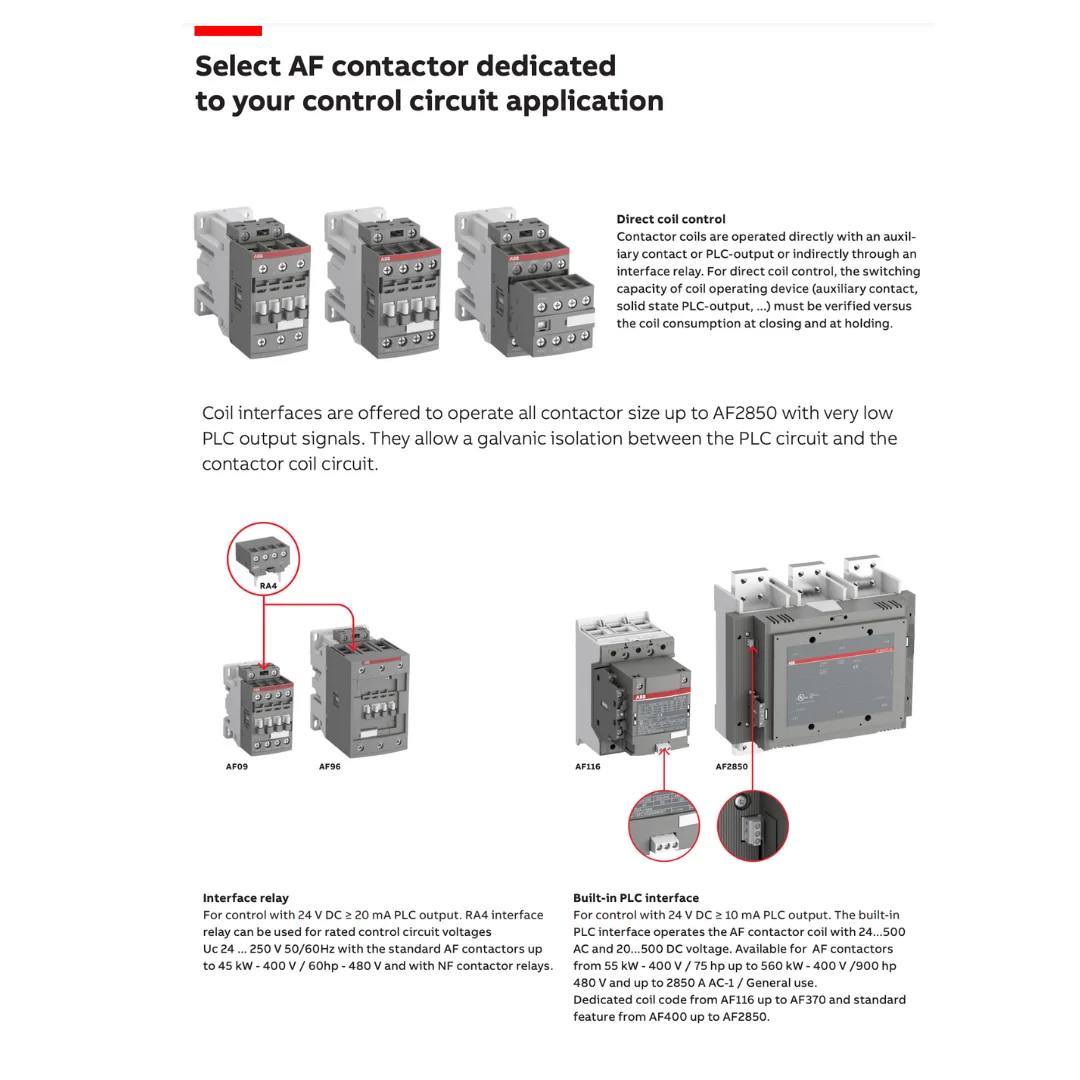 Electrical Industrial ABB Contactor with Screw Terminals ABB Contactor AF80-30-11-13 100-250V 50 ...