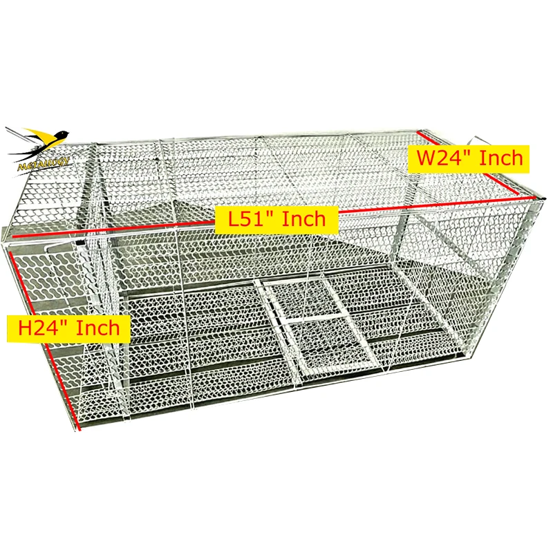 Expertly Crafted 128x61x61cm Large Trap Cage Big Live Animal Civet ...