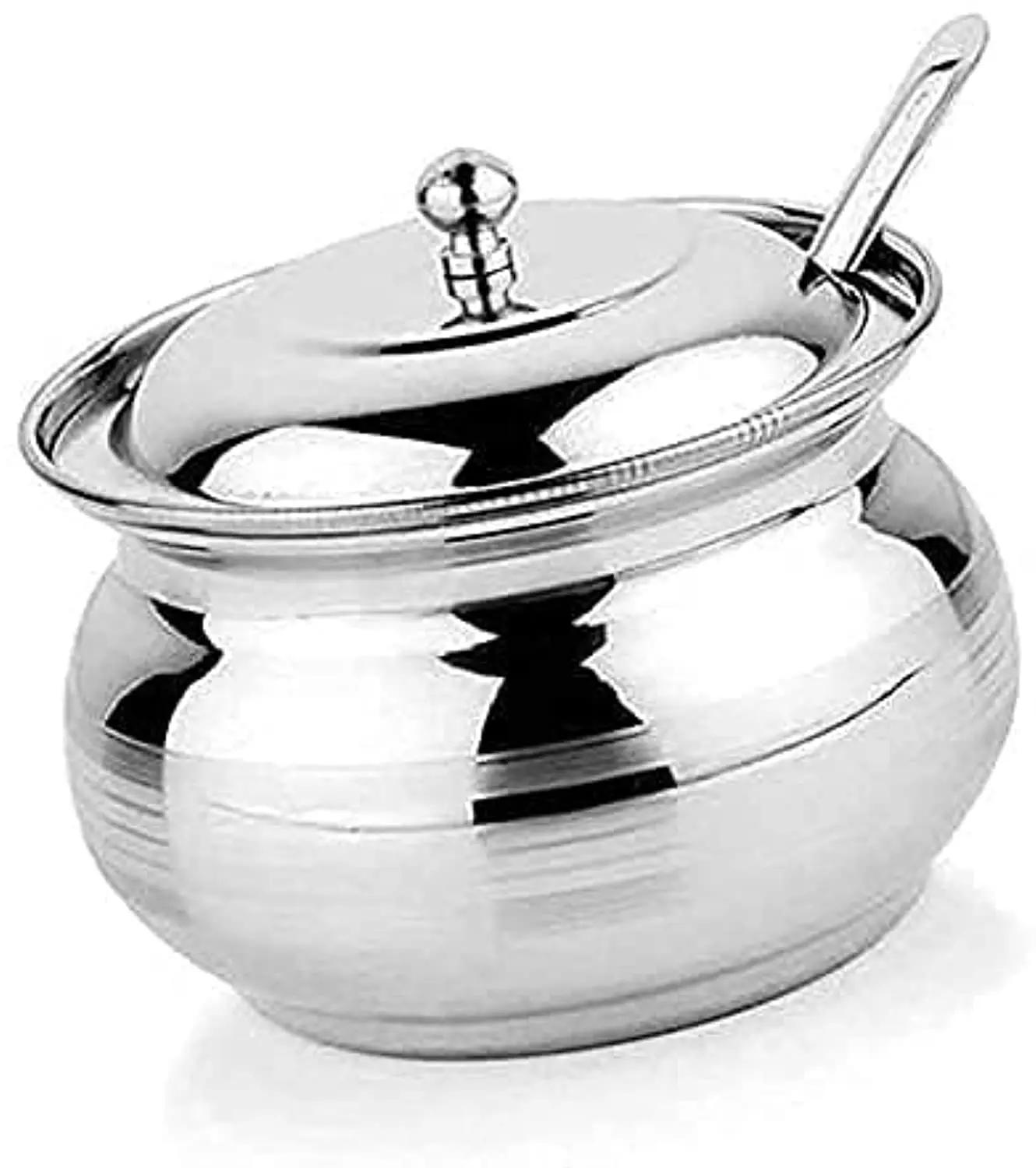 Stainless Steel Ghee Pot With Spoon & See Through Lid Ghee and Oil ...
