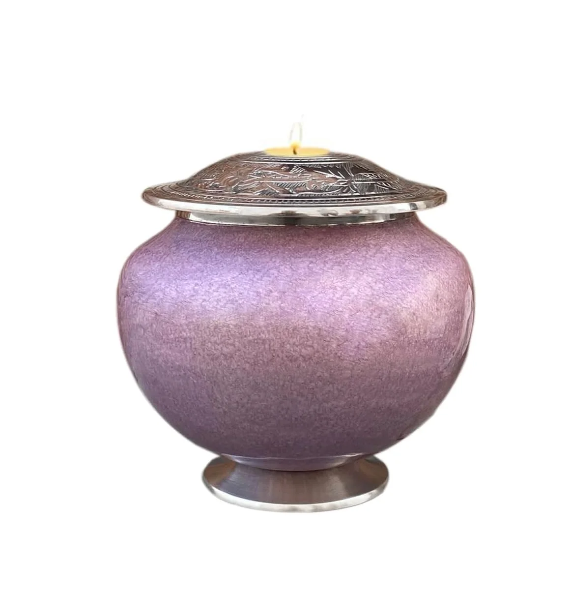 Candle Cremation Urn For Human Ashes - Large Purple Candle Urn ...