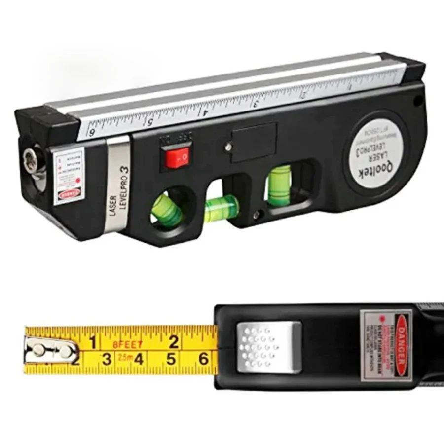 LV03 8ft Cross Line Measurement Ruler Leveling Laser Level Pro 3 Tools RECHARGEABLE and NON ...