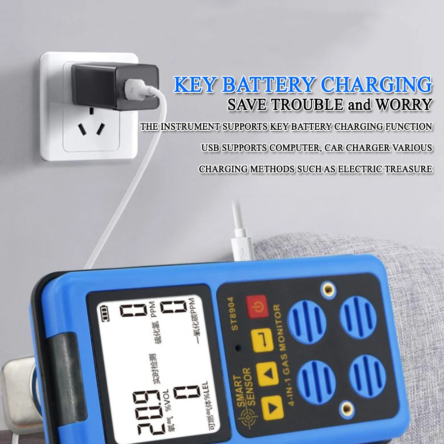 Smart Sensor ST8904 4in1 Gas Detector with Imported Sensor - Monitors ...