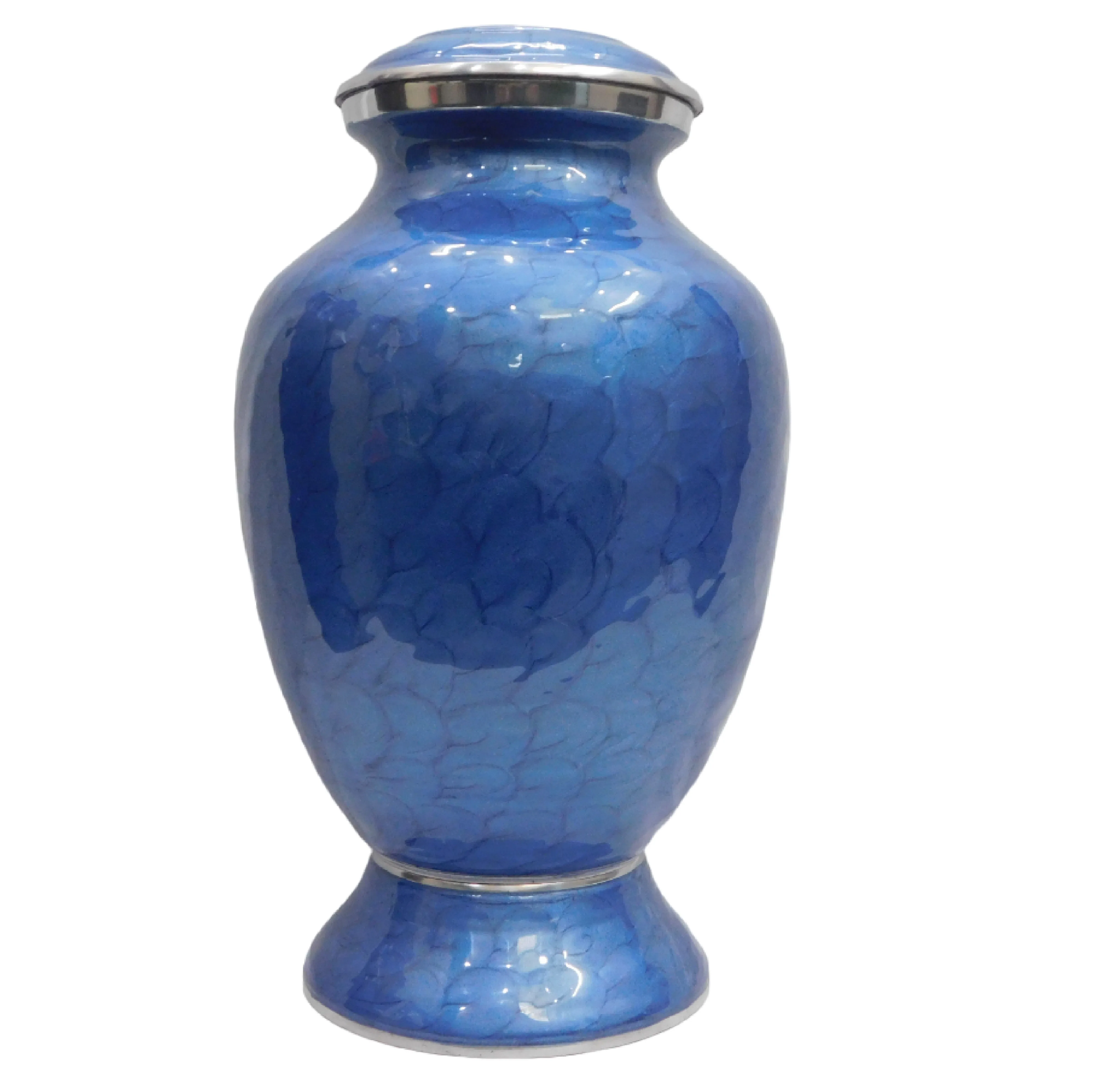 Blue Enamel Aluminium Adult Cremation Urns Indian Made New Design Metal Funeral Urns Wholesale ...