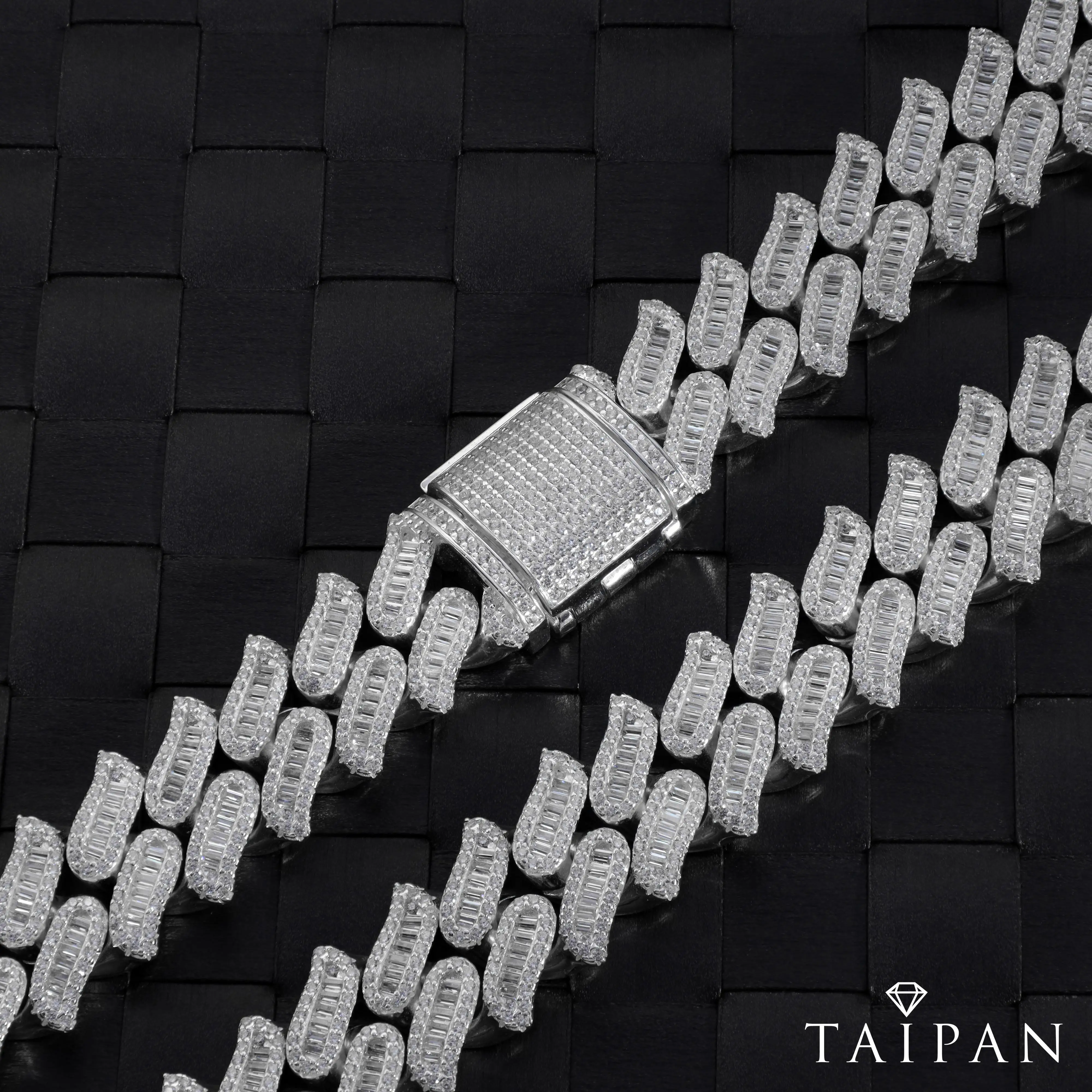 Iced Out Miami Cuban Link Chain 16.5mm Wide 45cm Long 925 Sterling ...