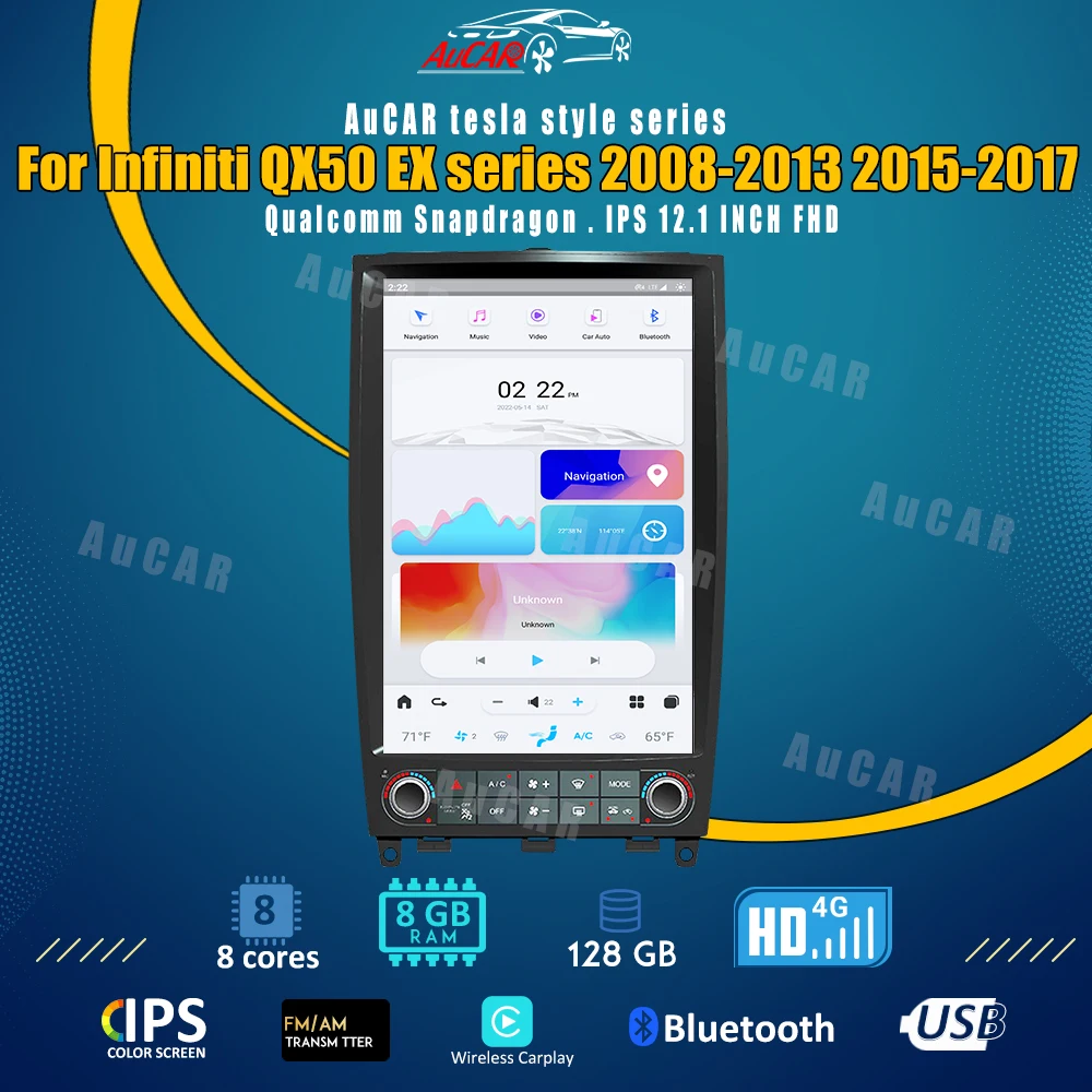 Aucar Tesla Screen 12.1" for Infiniti QX50 EX Series