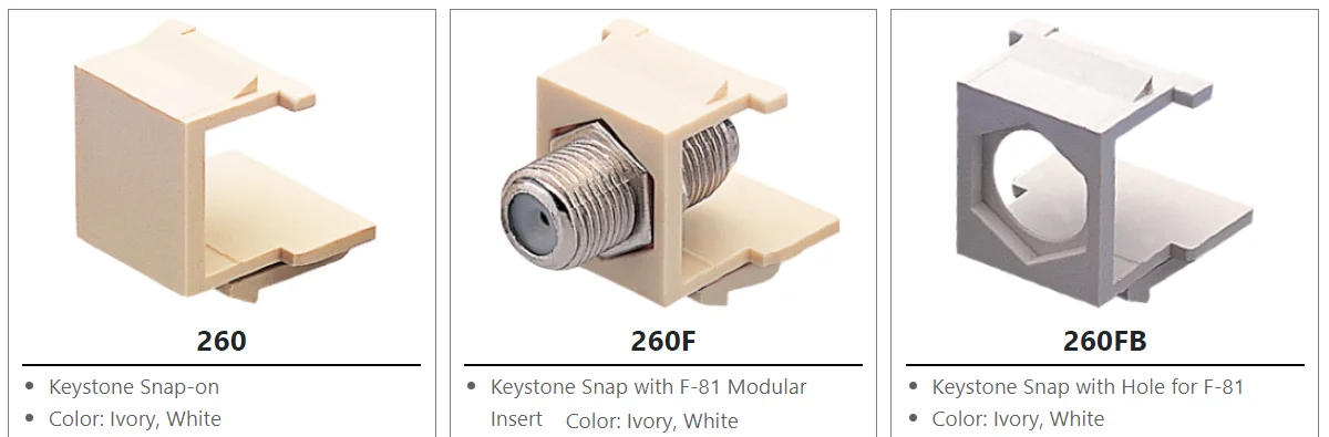 Keystone Snap Insert With F-81 Connector For In-wall Connection - Buy ...