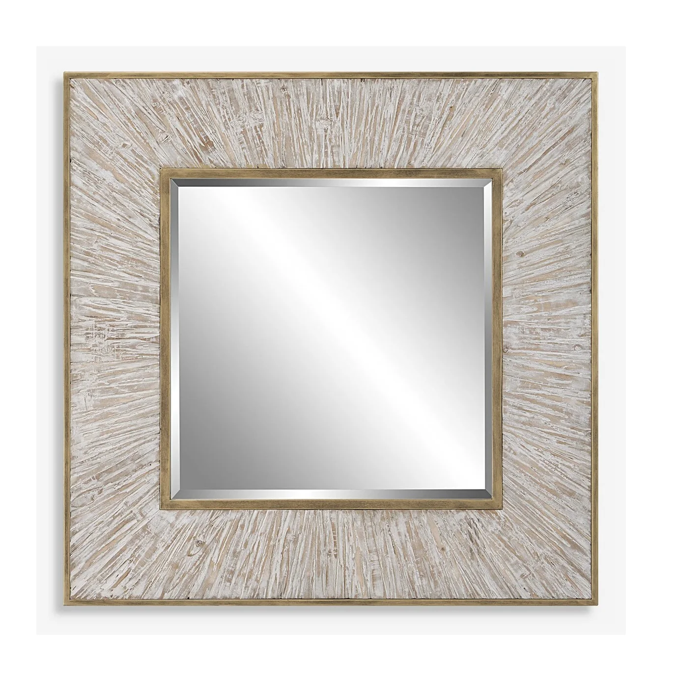 Wooden square Shape Mirror Wall Mounted Modern Make up Mirror Decor for ...