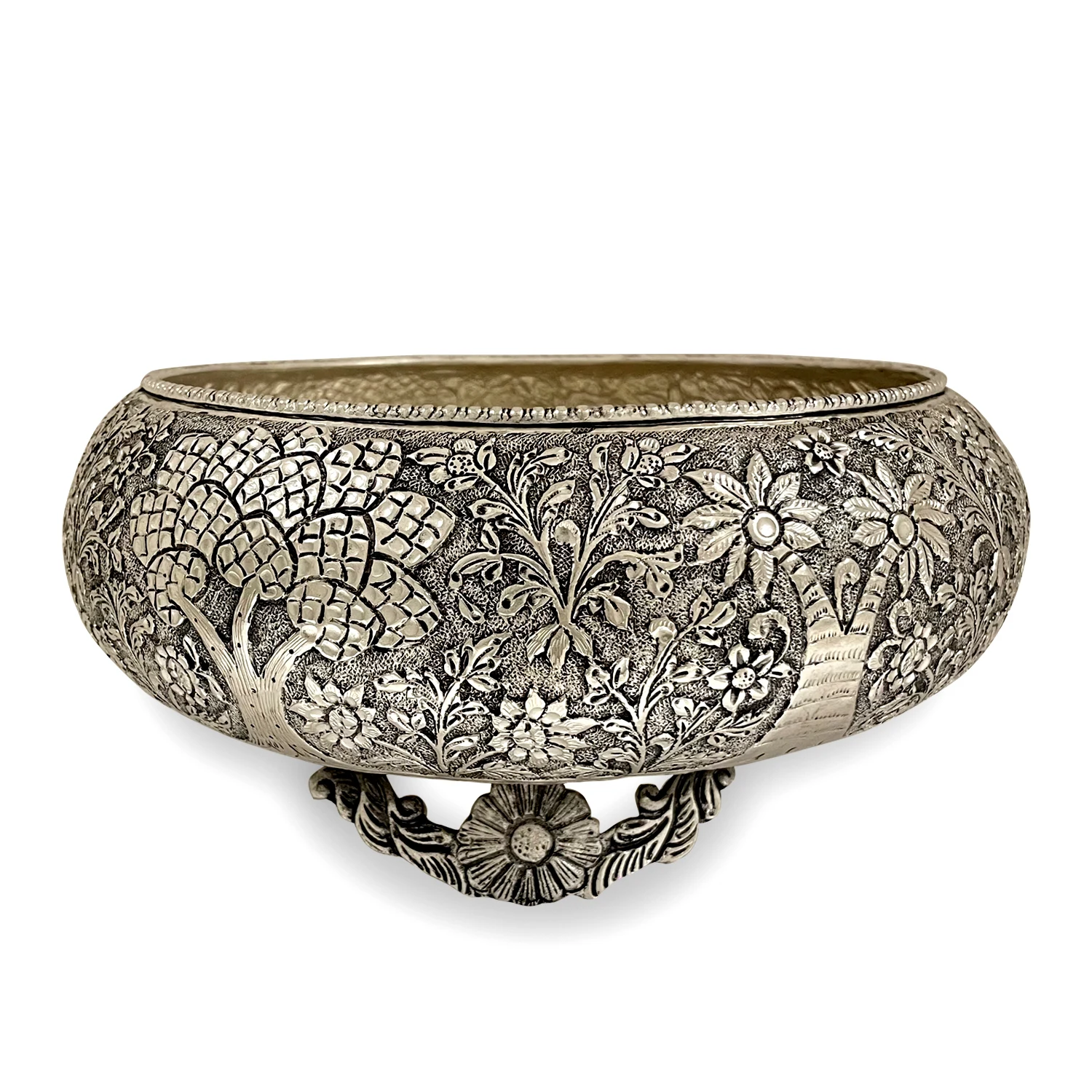 New Arrival Indian Handicrafts Home Decor Handmade Round Silver Plated ...