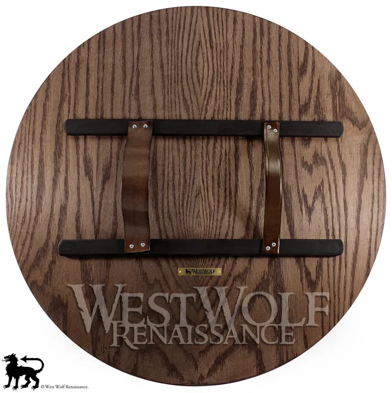 Round Wooden Viking Berserk Er Shield with 4 Arrow Cross Design Shields.