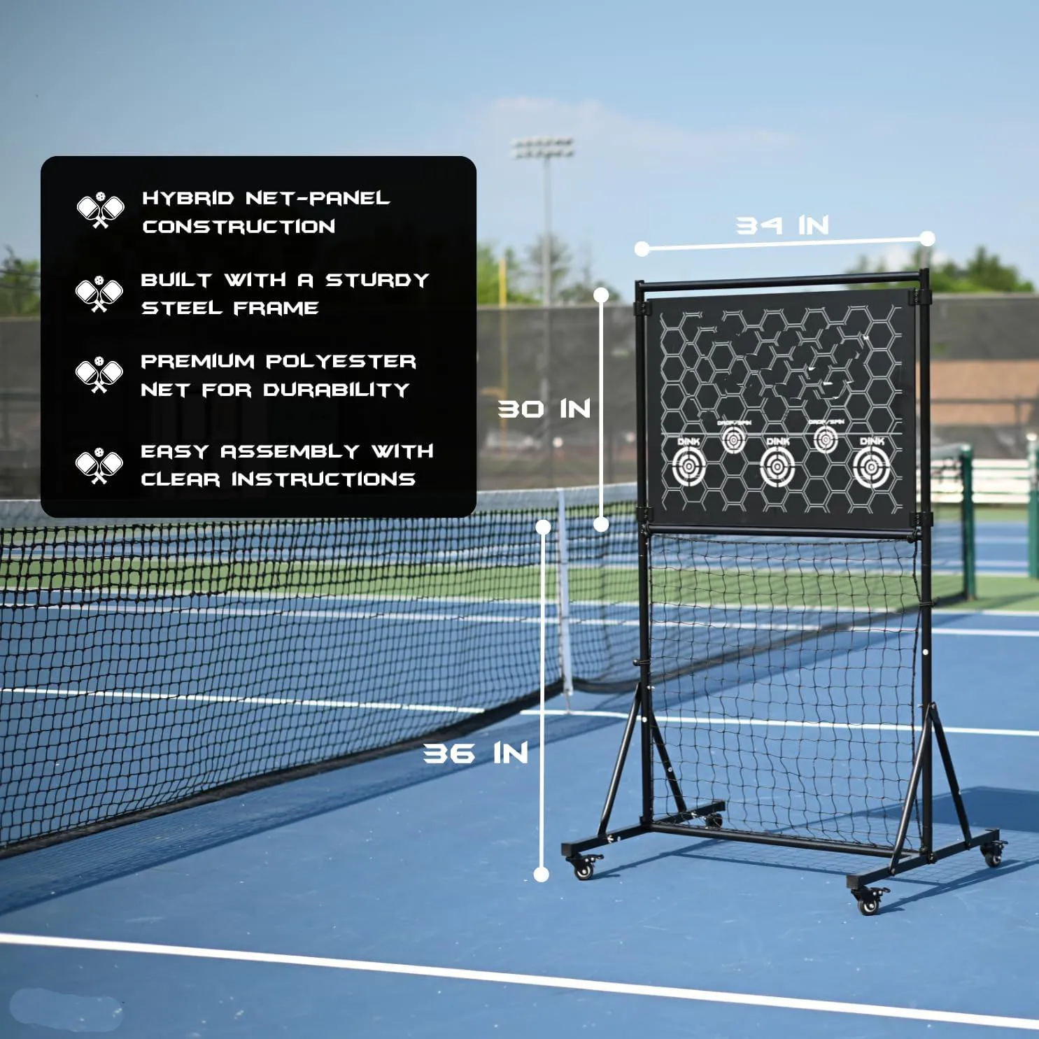 Pickleball Practice Rebounder Backyard & Indoor Portable Rebounder ...