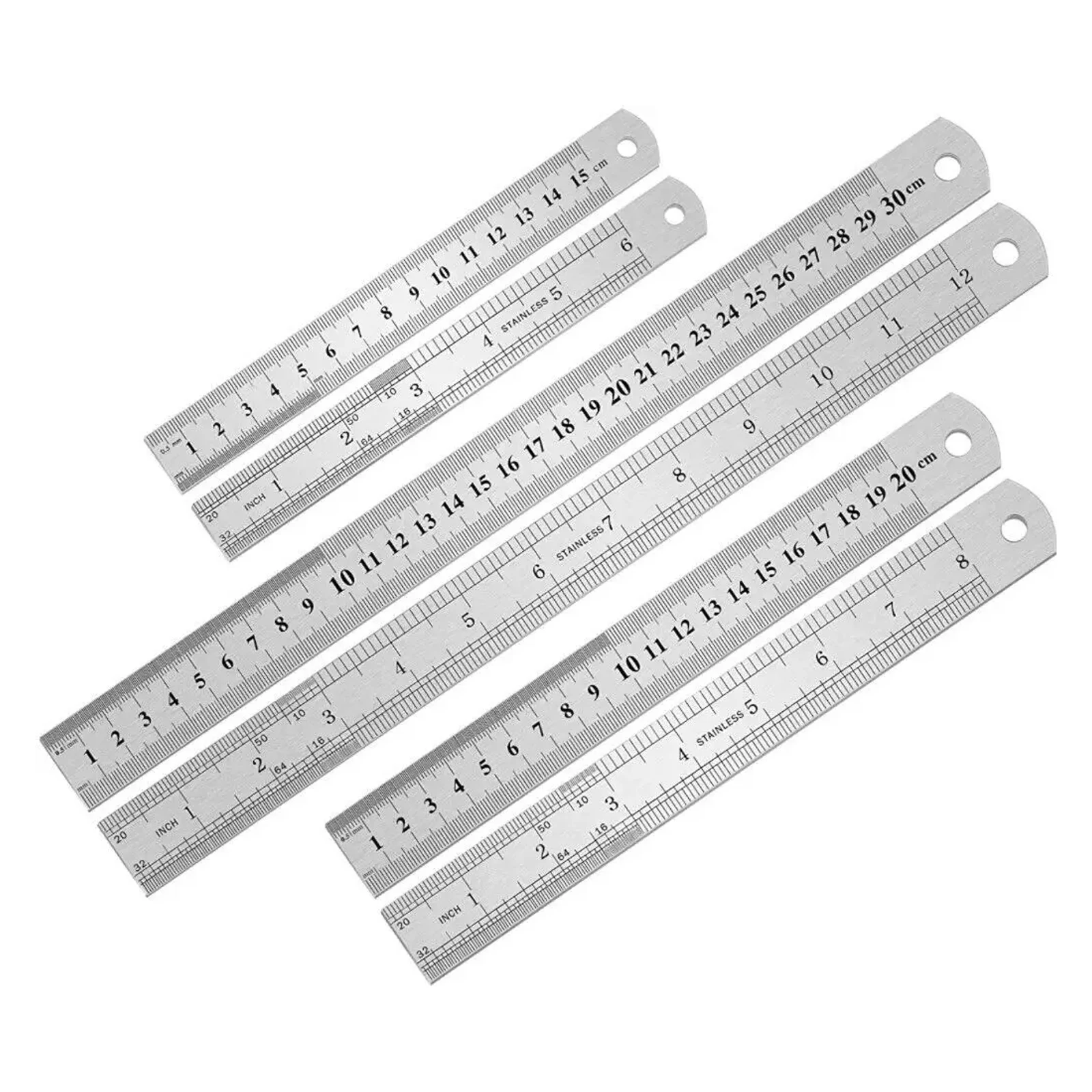 Stainless Steel Ruler Metal Ruler Kit With Conversion Table Metric ...
