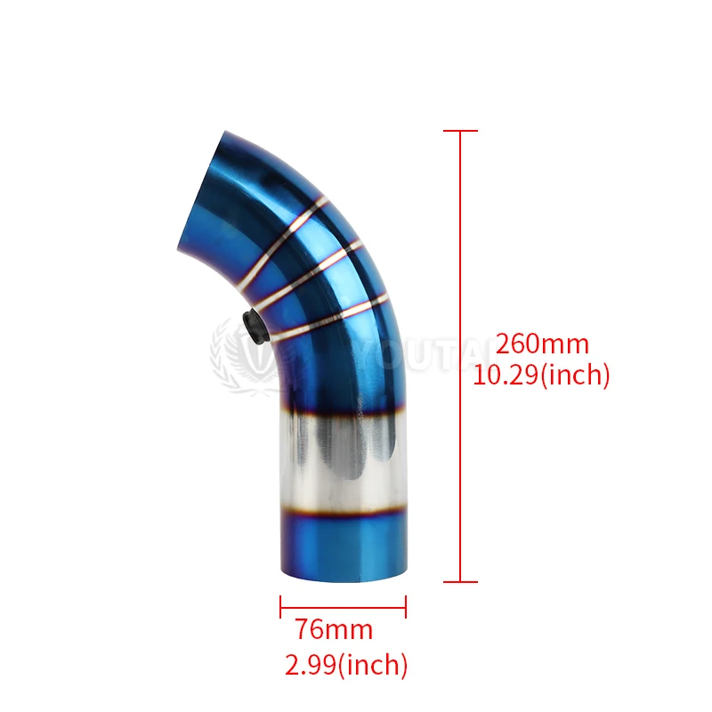 Universal Car Aluminium Alloy Intake Pipe Short Ram Air Intake Arm Blue ...