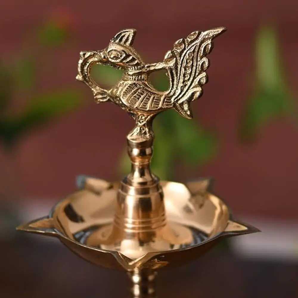 India Brass Peacock Mahabharat Diya Oil Lamp| Alibaba.com