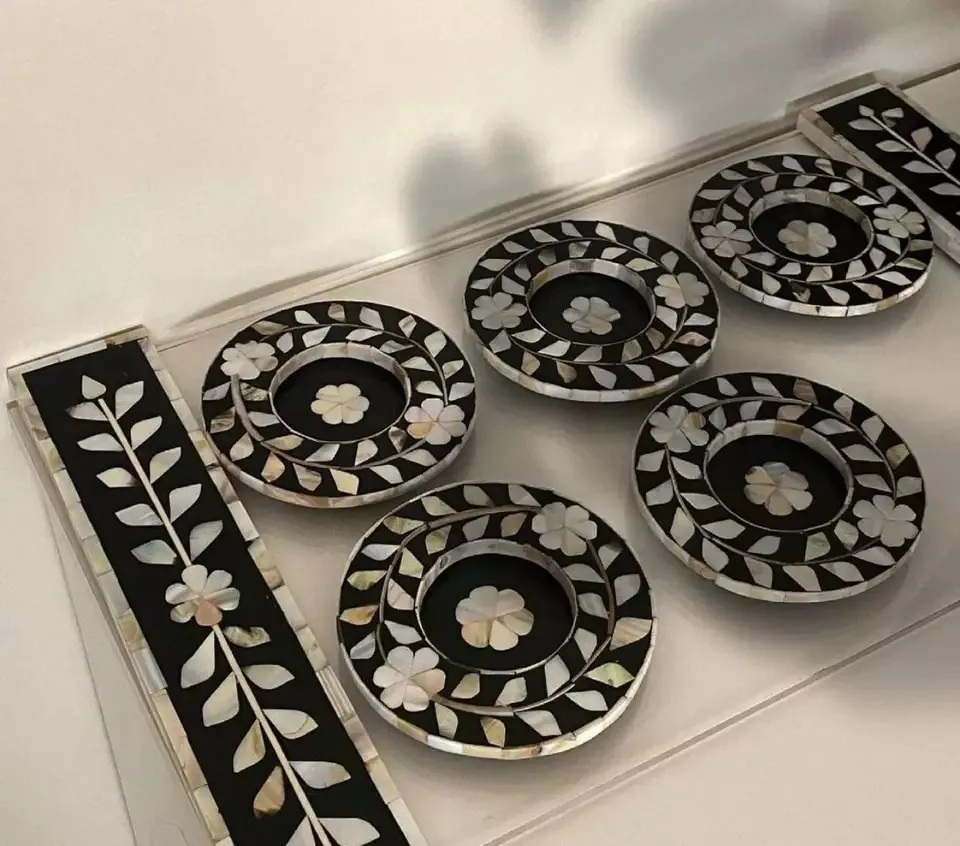 Seashell Coaster with Acrylic Tray & Mother of Pearl